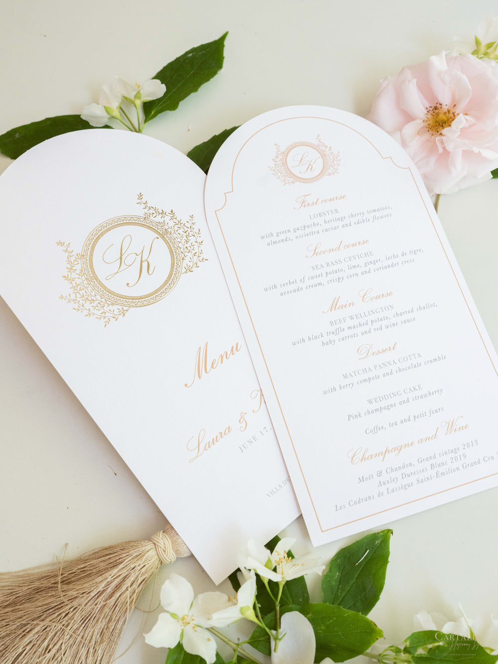 Arch Plate Menu Design | Villa del Balbianello – Cartalia