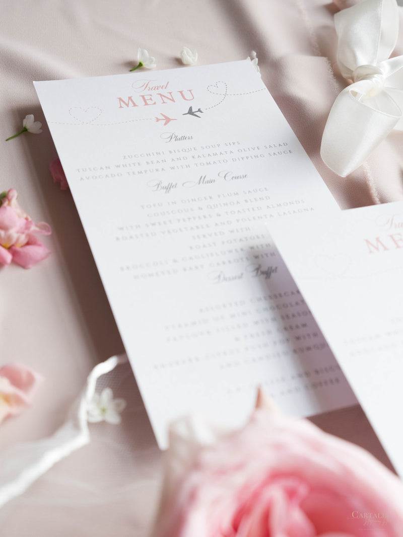 Passport Wedding Invitation Style Travel Menu – Cartalia