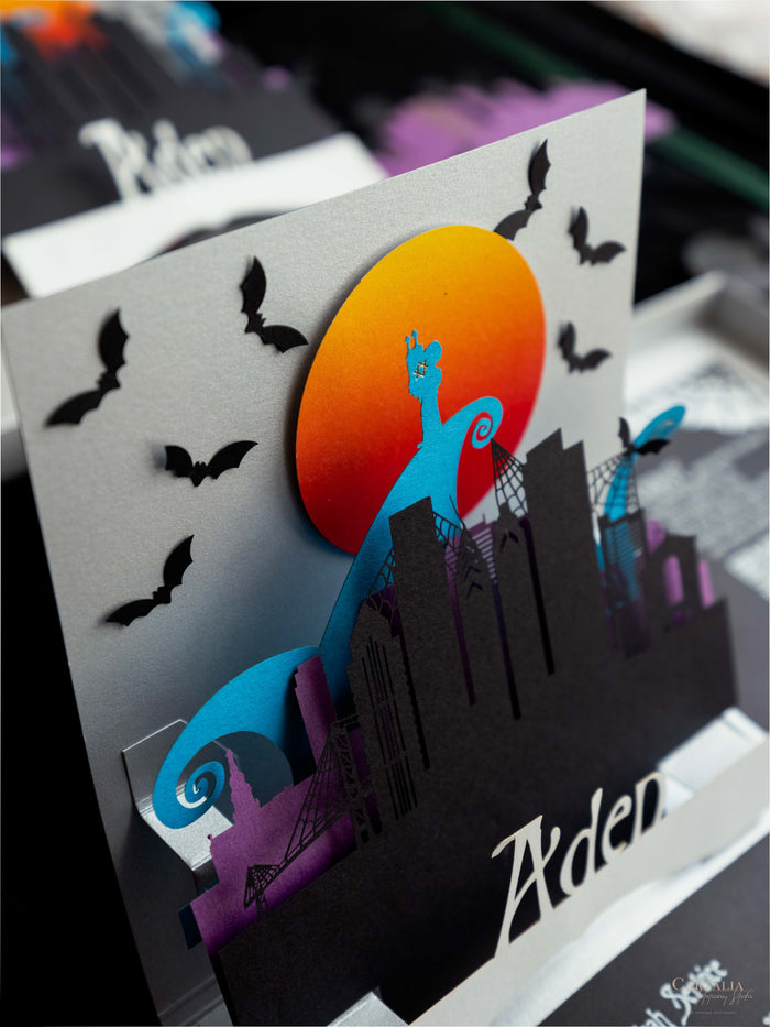 3D Pop Up Bat Mitzvah Halloween Invitation | Tim Burton Nightmare Befo ...