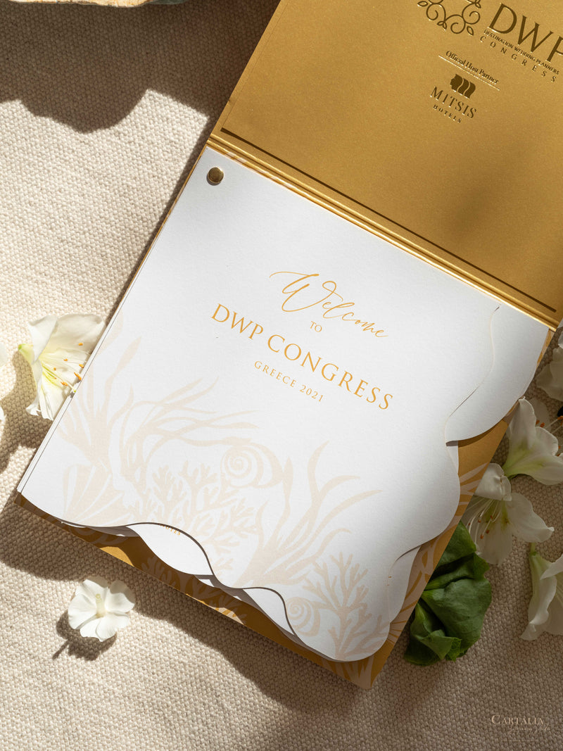 DWP Congress Schedule Stationery with Gold Foil, Laser Cut, Sea Cutout ...