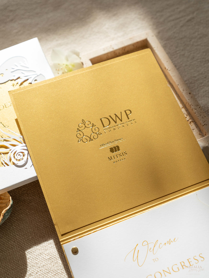 DWP Congress Schedule Stationery with Gold Foil, Laser Cut, Sea Cutout ...