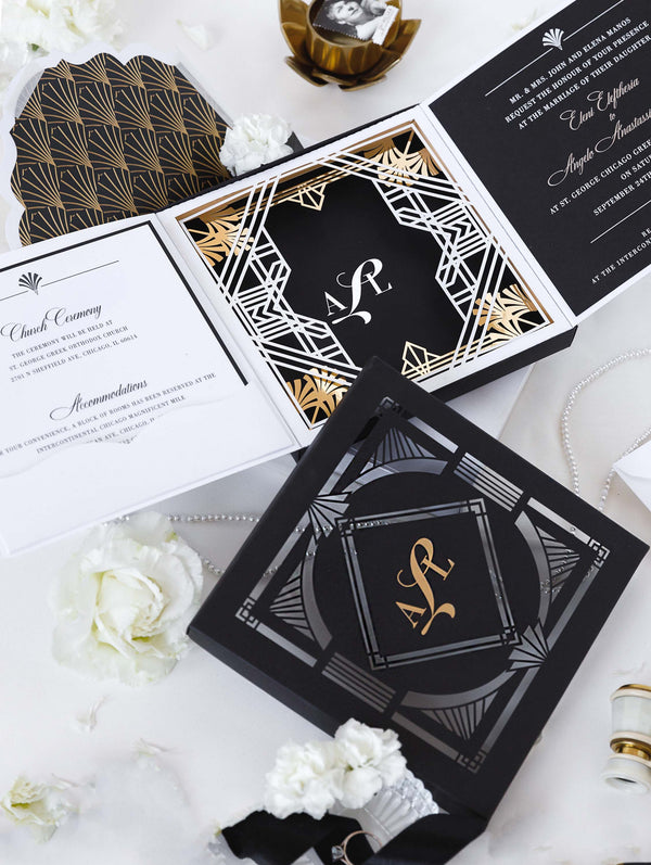 Art Deco Couture Bespoke Box: 3D Custom Design in Black & Gold | Bespo ...