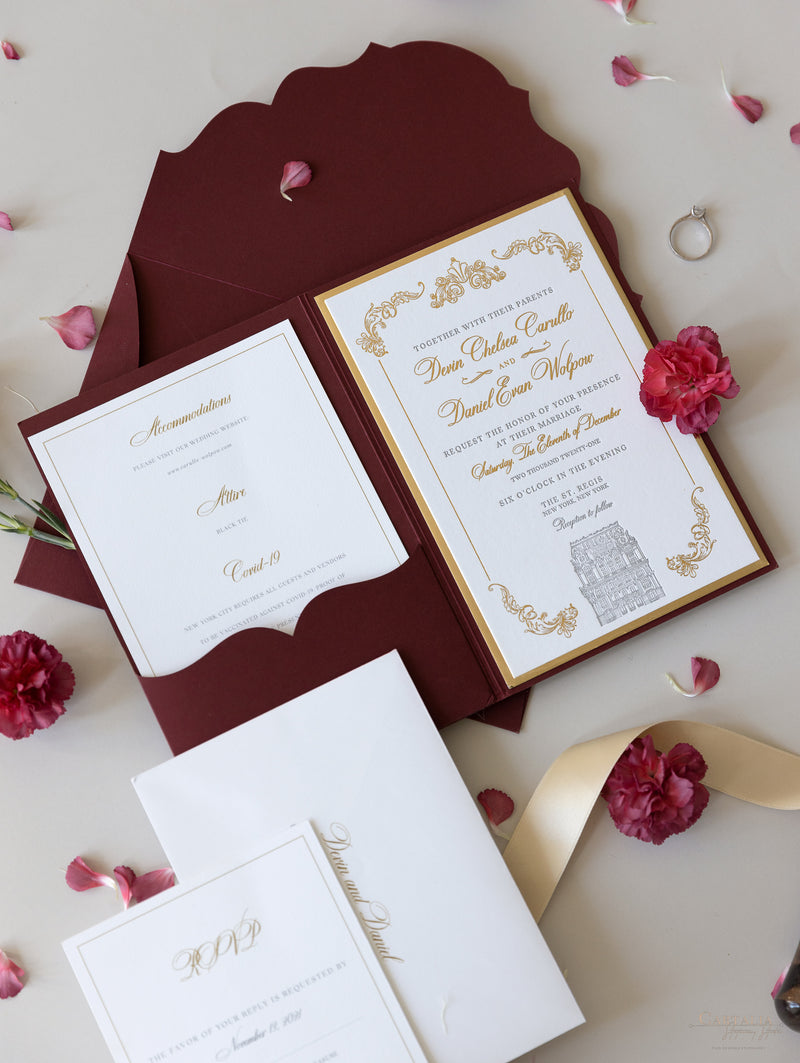 St Regis Hotel in New York Venue | Deluxe Red & Gold Pocket | Bespoke ...