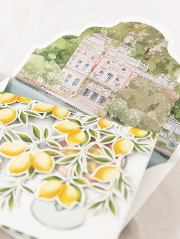 Custom Venue: Villa Feltrinelli in Lake Garda Wedding Invitations Suit ...