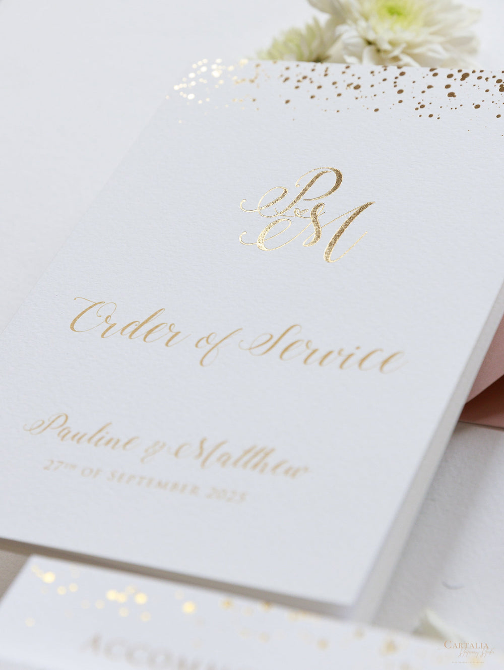 Luxury Gold Foil Confetti Order of Service – Cartalia