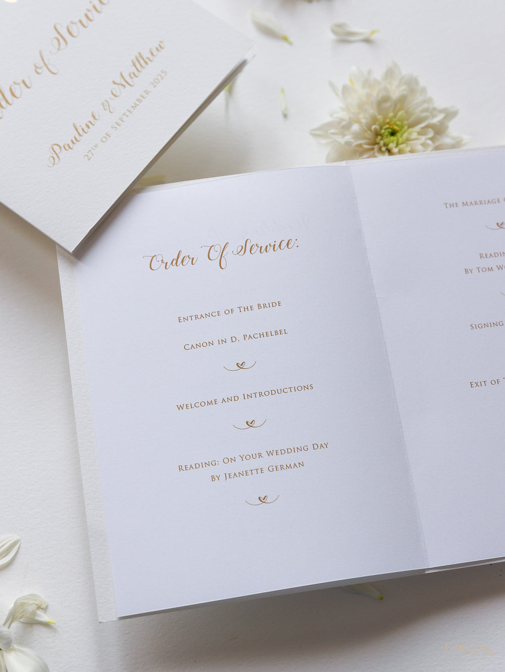 Luxury Gold Foil Confetti Order of Service – Cartalia