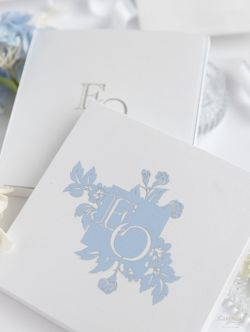 Dusty Blue Couture Bespoke Box : 3D Custom Design in Silver | Bespoke ...