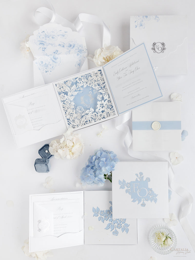 Dusty Blue Couture Bespoke Box : 3D Custom Design in Silver | Bespoke ...
