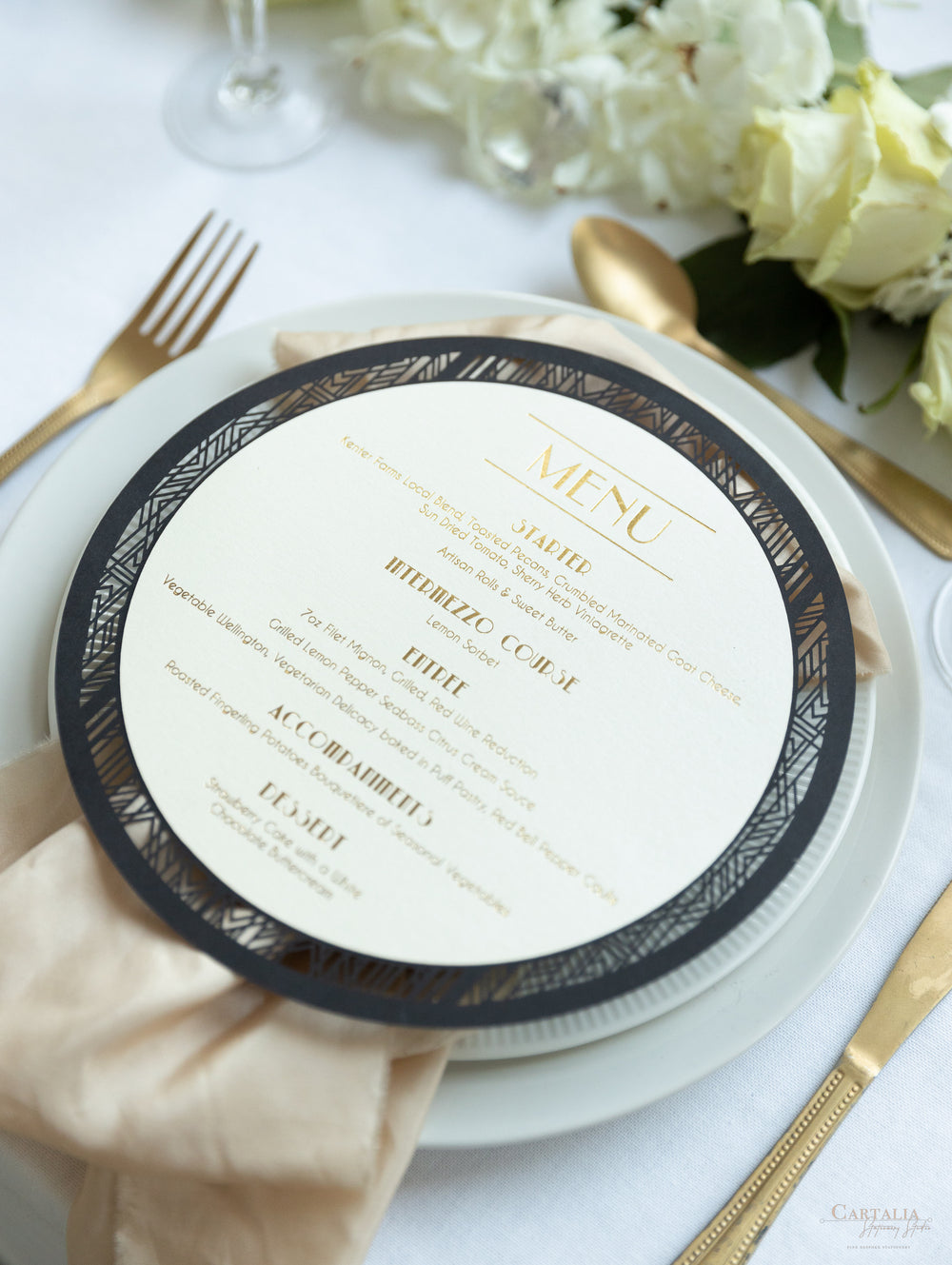 Art Deco Laser Cut Plate Menu | Bespoke Commission – Cartalia