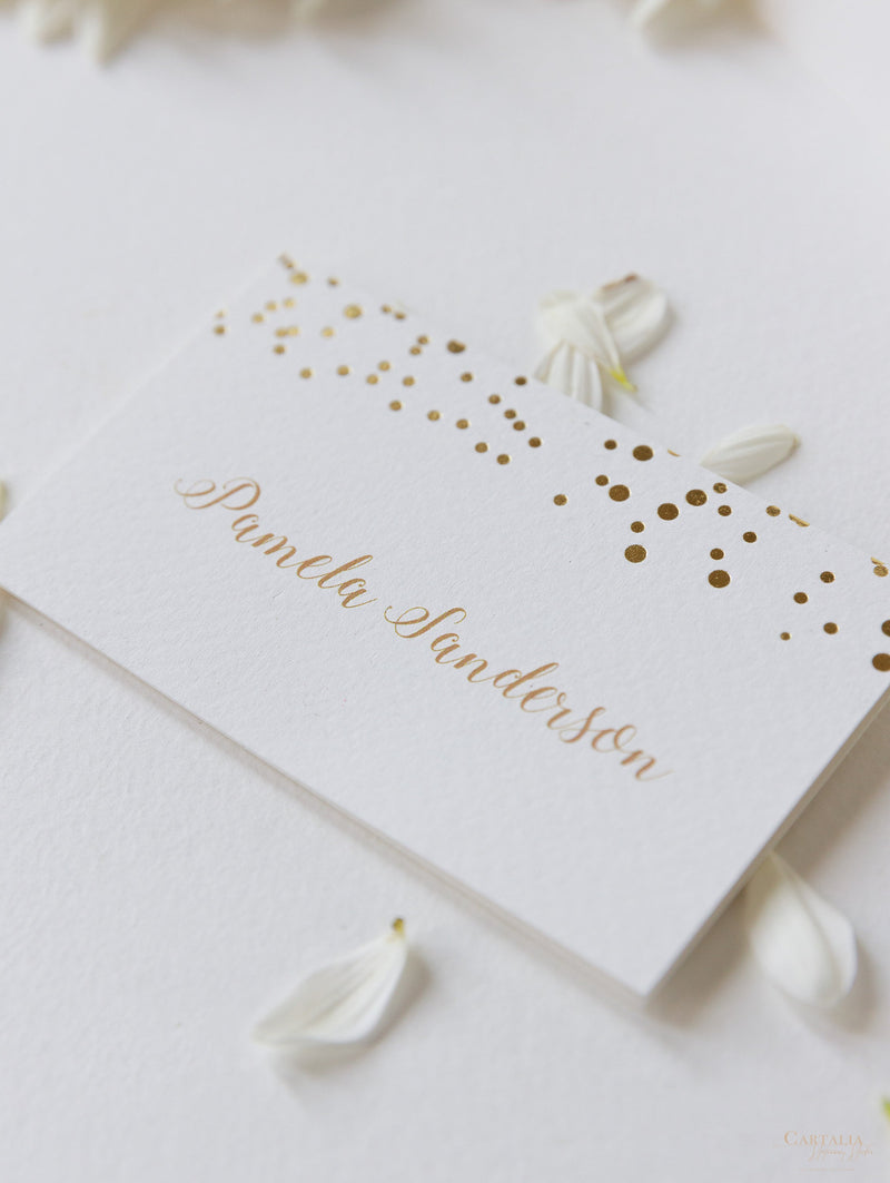 Foil Confetti Dotted Place Card – Cartalia