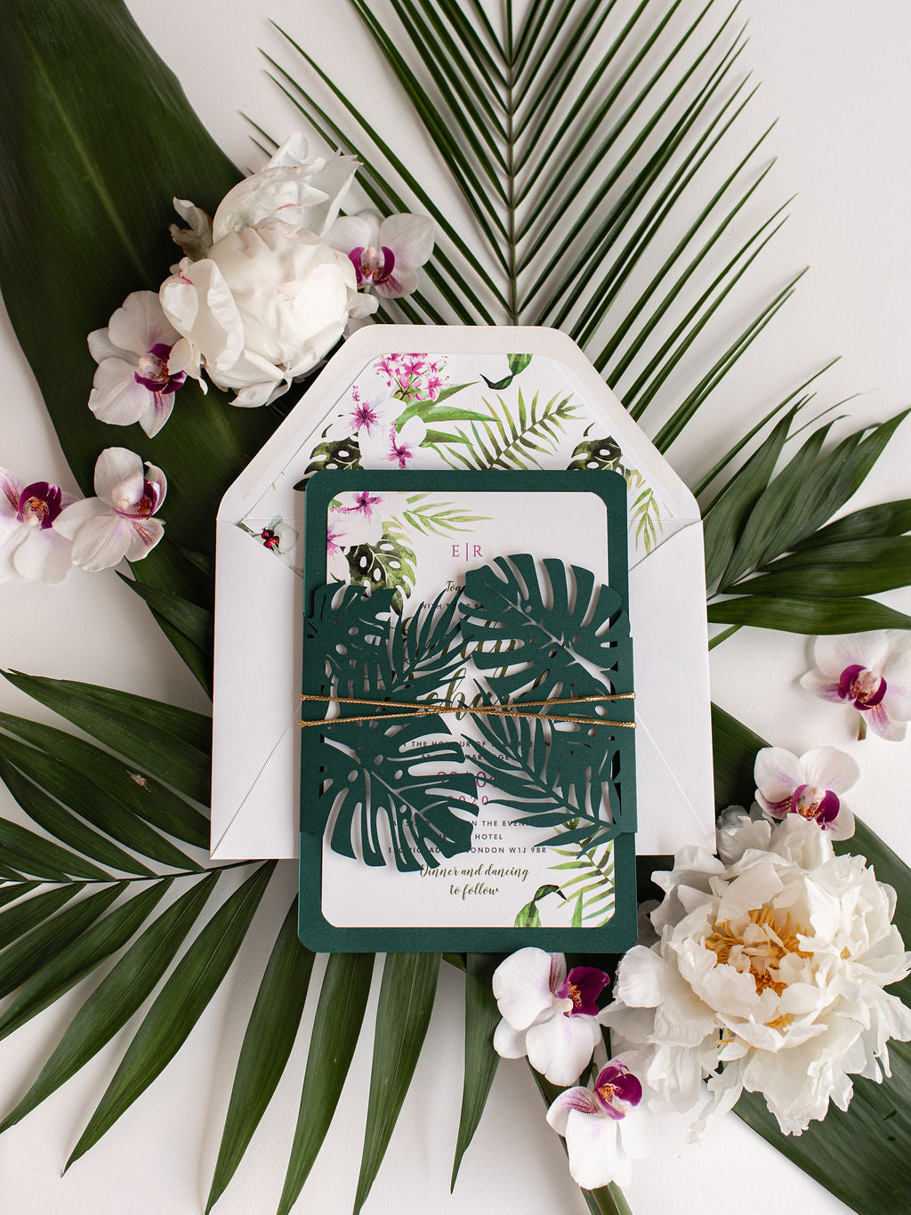 Botanical Wedding Invitations Greenery Floral Vellum Wrap Wedding