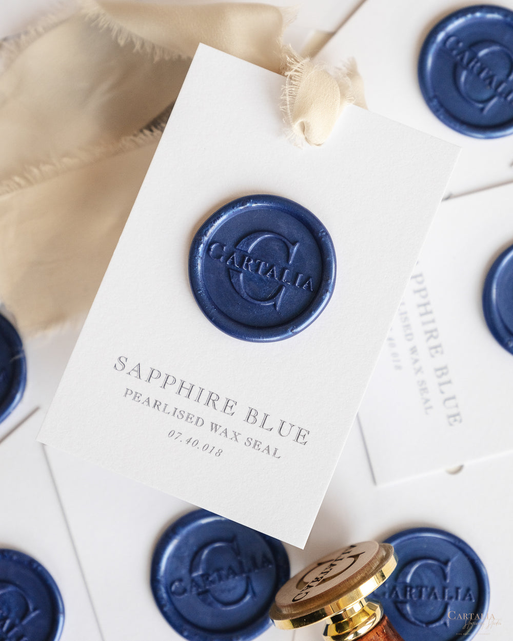 Wax Seal Stamp in Sapphire Blue Pearlised – Cartalia